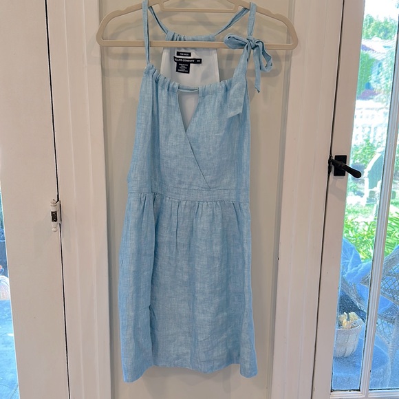 Island Company | Dresses | Island Company Blue Halter Tie Linen ...